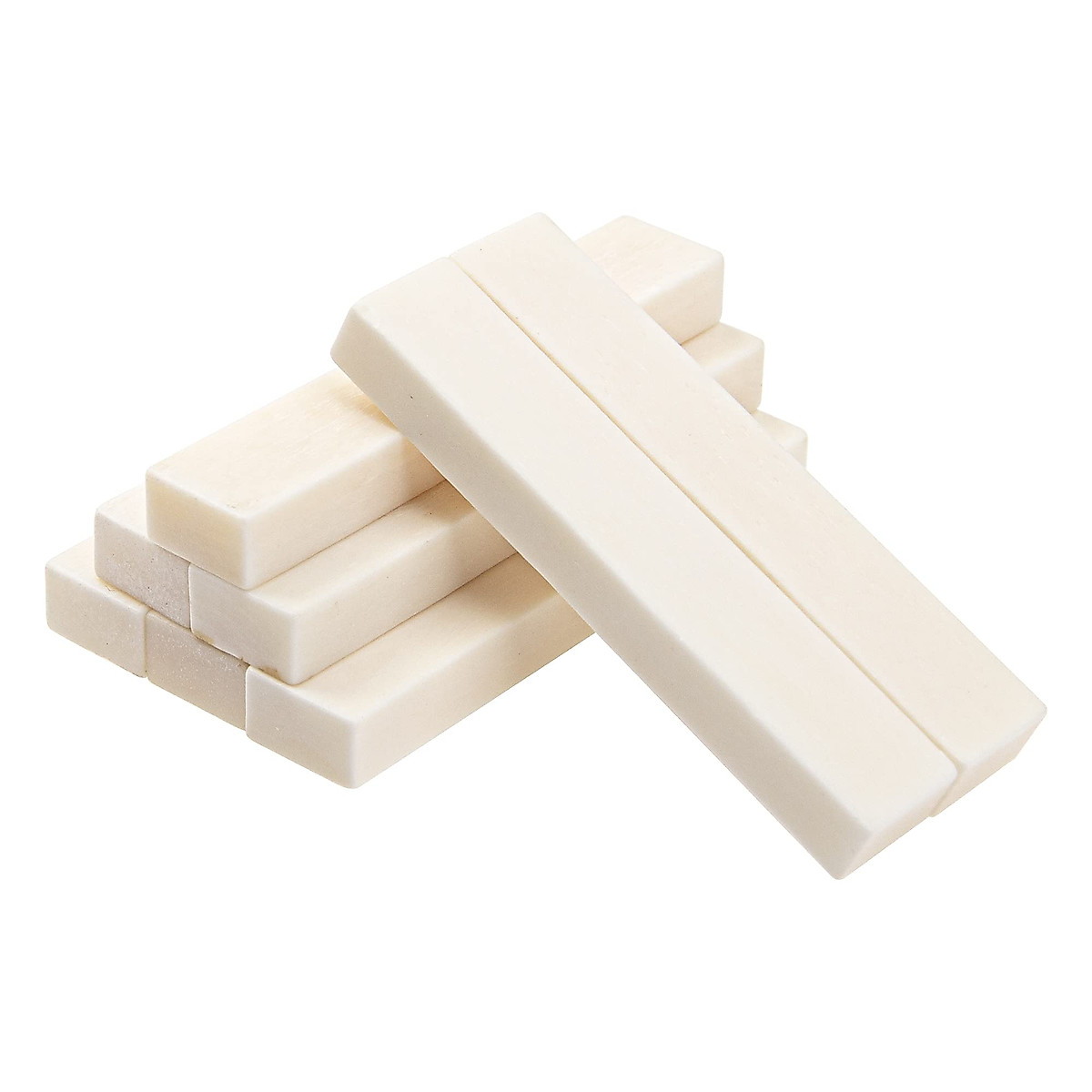 8Pcs Yootones Guitar Nuts Blank Guitar Bone 52x6x10mm Compatible with Electric, Acoustic, Classical, Cigar Guitar, Mandolin, Banjo, Ukulele Part Replacement (White)