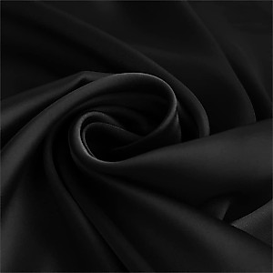 MLMW Satin shawl wraps for Evening Dresses for Women Extra Long for Wedding, Bridal Party (Black)