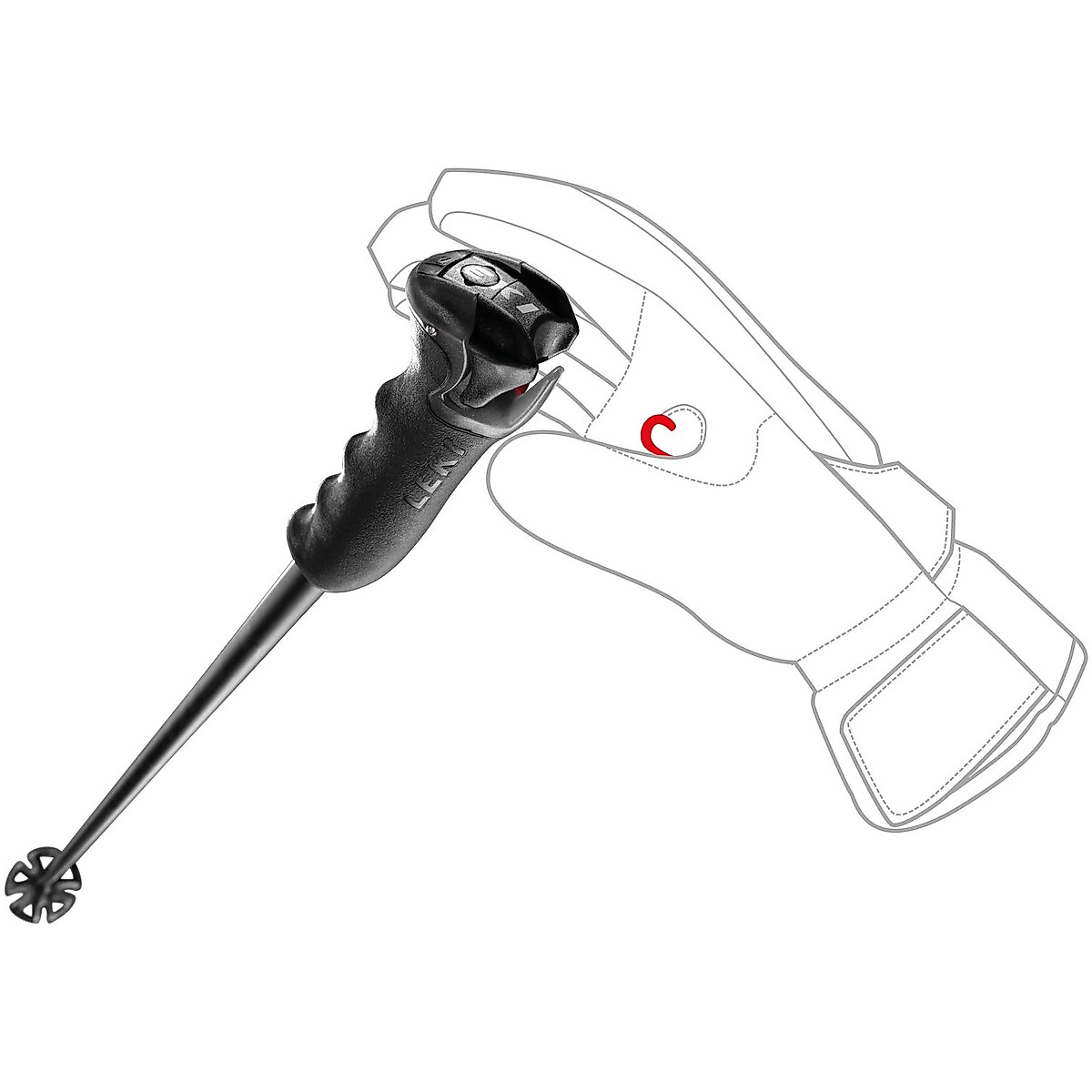 LEKI Detect S Ski Pole Pair - Black 130