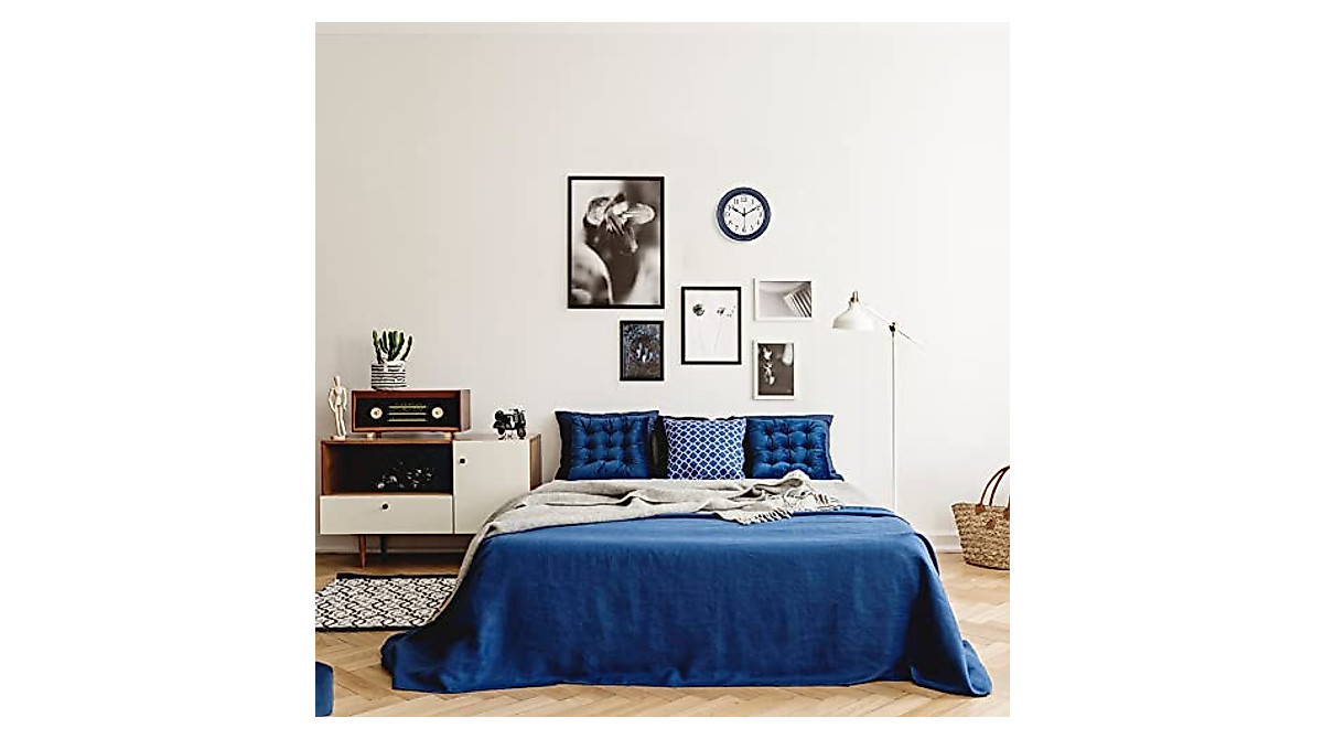 Stylish Mofine Navy Blue Wall Clock for Every Room