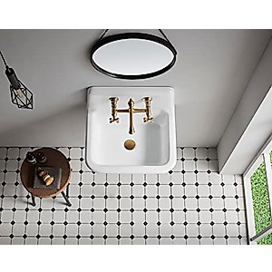 Kingston Brass GCLWS22187 Petra Galley 22" x 18" Cast Iron Wall Mount Utility Sink, White