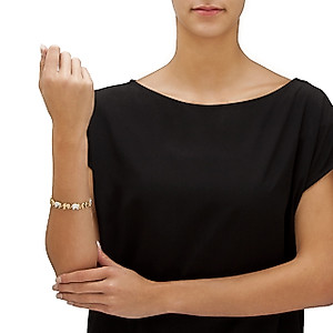 PalmBeach Yellow Gold-plated Genuine Diamond Accent Elephant Parade Bracelet (9.5mm), Box Clasp, 7.25 inches