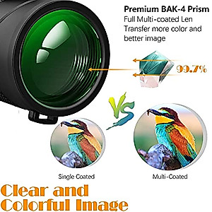 Binoculars 8x42 high-Power high-Definition Compact Birdwatching Hiking Life Waterproof BAK4 Prism FMC Lens Binoculars Low-Light Night Vision(White)