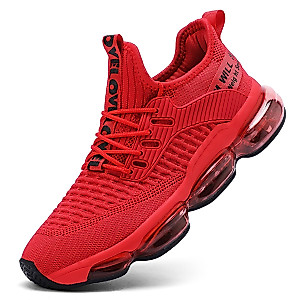 Mens Running Shoes Air Cushion Tennis Walking Sneakers Casual Sport Gym Jogging Red 13