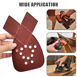 MFBJXC 50PCS Mouse Sander Sandpaper with Extra 2 Tips for Replacement Detail Sander Sanding Pads 12 Holes Hook and Loop Black and Decker Mouse Sander Pads