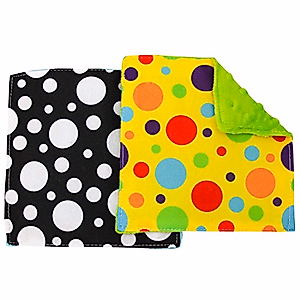S&T INC. Crinkle Square Sensory Toys for Babies, Baby Crinkle Toys for Infants, Toddlers, Children, Dots Print, 6 Inch x 6 Inch, 2 Pack