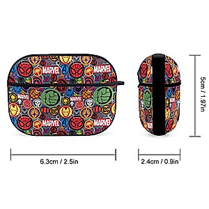 Superhero Comics AirPods Pro Case, Full-Body Hard Shell Protective Cover Case Skin with Keychain for AirPod Pro 2019