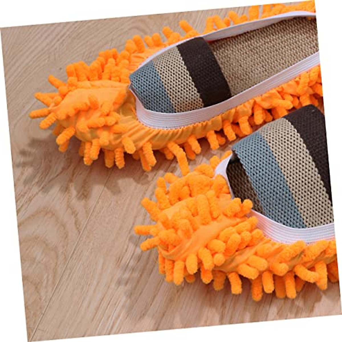 Cleaning Mop 4 Pcs Floor Cleaner Mop Cleaning Mops Floor Mops Slippers Lazy Mop Slippers Floor Cleaning Slipper Lay Shoe Cover Orange Washable The Lazy Dust Mop Slipper Mop Cap