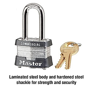 Master Lock 3KALF Outdoor Padlock with Key, 1 Pack,Silver