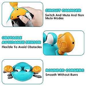 Crawling Crab Toy, Infant Tummy Time Baby Toys, Fun Interactive Dancing Walking Moving Toy Babies Sensory Induction Crabs with Music, Baby Toys 0-6 to 12-18 Months Boys Girls Toddler Birthday Gifts