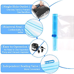 10 Pack Compression Bags Travel Essentials Space Saver Bags Hand Roll-Up Airtight Vacuum Storage Bags Clothes Organizers Home Packaging Pouch for Shoes Cosmetics Comforters Bedding