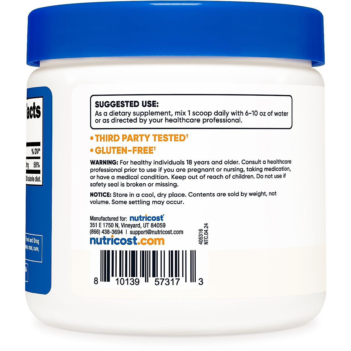 Nutricost Magnesium Citrate Powder (Unflavored, 250 Gram)