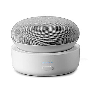 Portable Battery Base for Google Nest Mini 2, GGMM N2 10000mAh Nest Mini 2 Rechargeable Charger Stand Docks, White (Nest Mini or Charge Cord not Included)