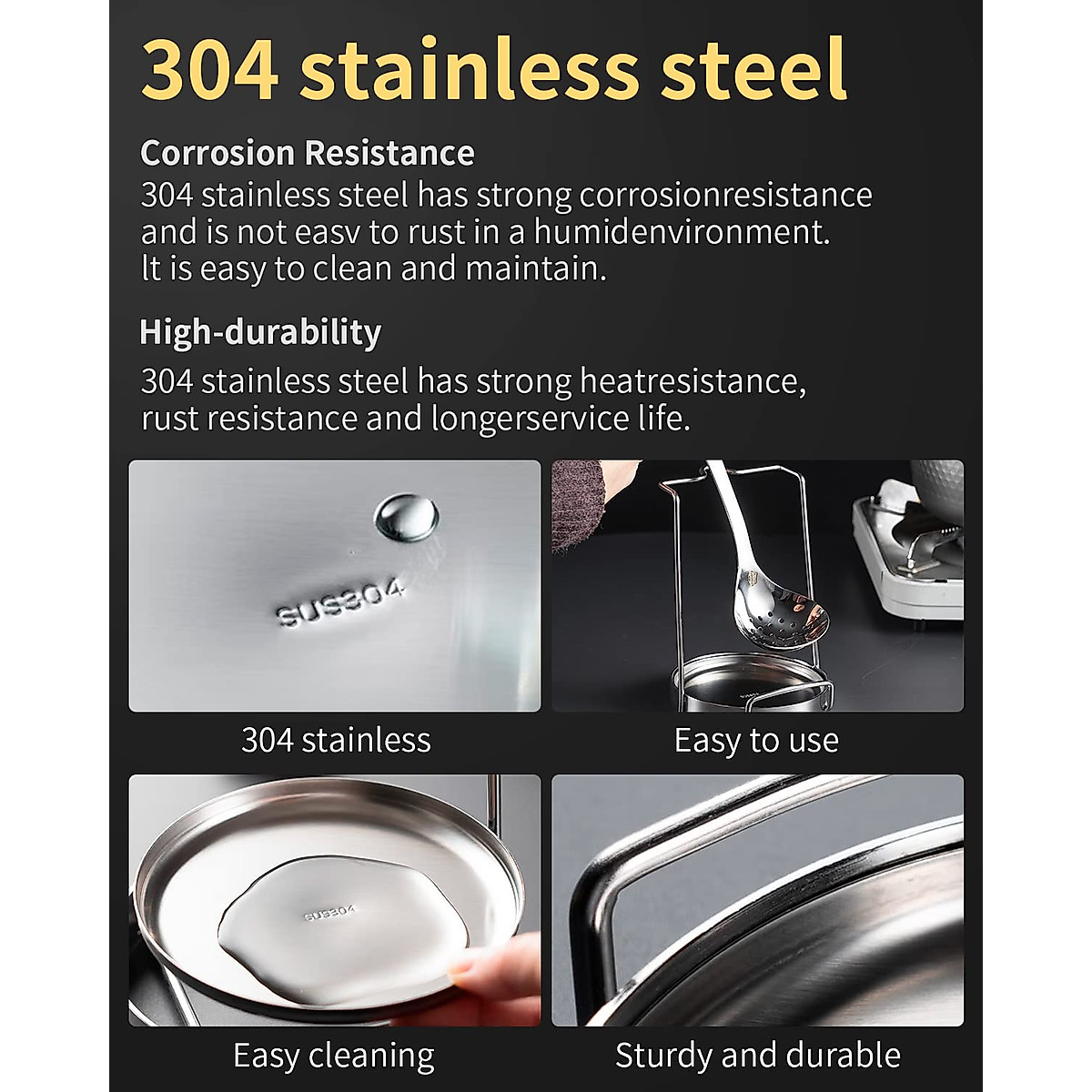 Mukkuri Pot Lid Organizer, Pot Lid Holder 304 Stainless Steel Pot Lid Stand,Lid and Spoon Rest Cutting Board Holder,Pot Lid Rack for Kitchen Utensil(Silver)