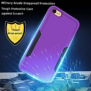 b1b byoneby Phone Case for iPhone SE 2022/SE 2020 iPhone 7/8 Heavy-Duty Shockproof Protective Rugged Cases with 2-Pack Glass Screen Protector Military Grade Fall Hard Cover,Purple