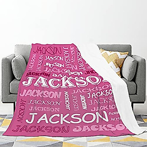 Personalized Blankets for Boys Girls with Name, Custom Kids Blanket for Women Men, Monogrammed Baby Throw Blanket Gift for Birthday Christmas, Customized Baby Gifts for Daughter Son
