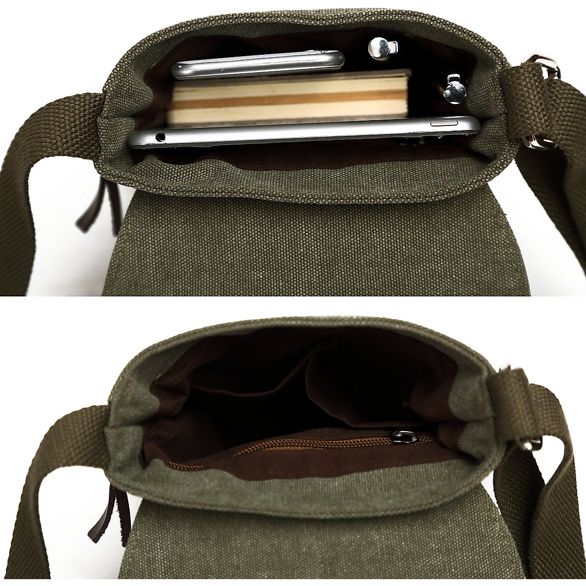 Berchirly Small Messenger Bags Men Mini Sling Crossbody Bag Canvas Classic Field Journey Pack