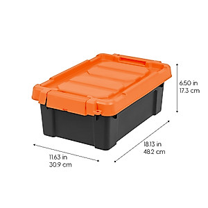 IRIS USA 19 Gallon Heavy-Duty Plastic Storage Bins, 2 Pack, Store-It-All Container Totes with Durable Lid and Secure Latching Buckles & IRIS USA 3 Gallon Heavy-Duty Plastic Storage Bins, 5 Pack