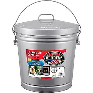 Behrens 085995001096 Next Page 6110 10-Gallon Locking Lid Can, Steel