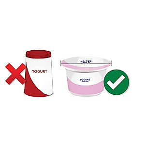 Yogurt Fridge Organizer - Holds up to 4 Wide-Mouth Vegan and Greek Yogurt Cups Each - Peel and Stick Slider Shelf for Small Refrigerator Spaces