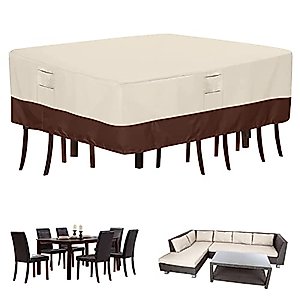 Simpelg Patio Furniture Covers, Outdoor Furniture Cover Waterproof, Outdoor Table and Chair Set Covers Heavy Duty 600D, Lawn Furniture Cover and Patio Dining Set Covers, Square (76"L x 76"W x 28"H)