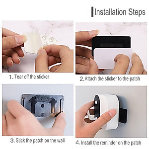 Generic Smart Key Hook with Human Body Sensing Voice Reminder, Personalized Voice Recordings, Multifunctional Reminder (Batteries not Included), White and Black