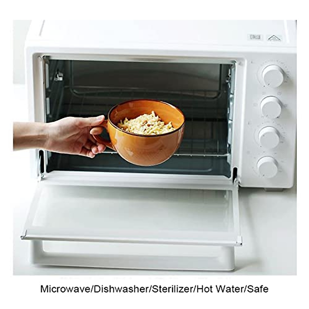 ramen bowl set,fruit bowl,ramen bowl,large serving bowls,Coffee Cup Soup Mug Ith Lid & Handle Salad Bowls for Cereal Milk Dessert Oatmeal Ramen Bowls,Microwave Safe-E-700ml/23.6oz (Color : C, Size :