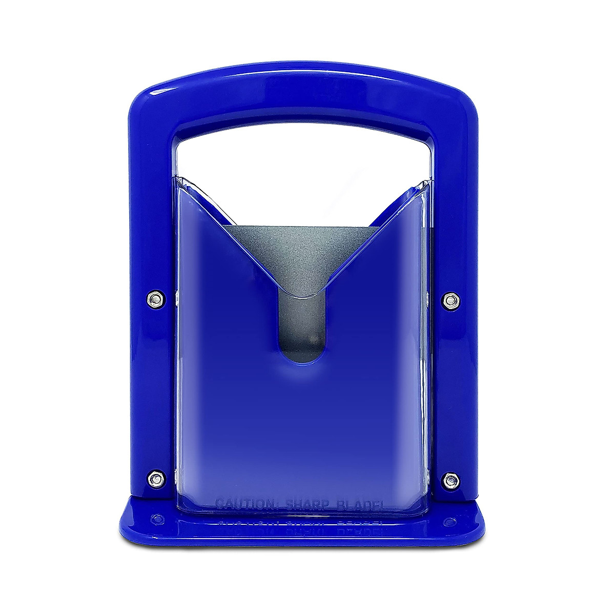 Slyce - Bagel Slicer, Bagel Cutter with Safety Shield and Safe Grip, Bagel Holder for Cutting Large and Small Bagels, Stainless Steel Blade (Blue)