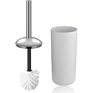6 Pcs Plastic Bathroom Accessory Set Luxury Bath Accessories Bath Set Lotion Bottles, Toothbrush Holder, Tooth Mug, Soap Dish, Toilet Brush, Trash Can, Rubbish Bin (White)