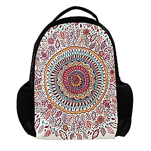 VBFOFBV Travel Backpack, Laptop Backpack for Women Men, Fashion Backpack, Ethnic Mandala Flower Art