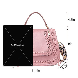 YOUNXSL Handbags and Purses for Women PU Leahter Top-Handle Satchel Braided Tote Fashion Shoulder Bag Black