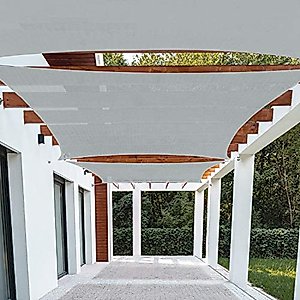 Patio Paradise 16' x 16' Light Grey Sun Shade Sail Square Square Canopy - Permeable UV Block Fabric Durable Patio Outdoor - Customized Available