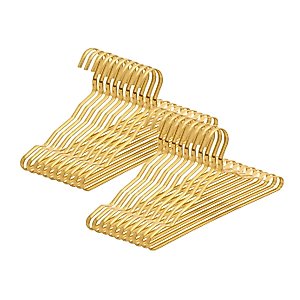 Clothes Hangers Metal 20 Pack,Smooth Surface Shirt Dress Hanger,Durable Heavy Duty Coat Hangers,Gold Aluminum Suit Hangers,16.5” Standard Hangers for Jacket Trouser Pant Slack