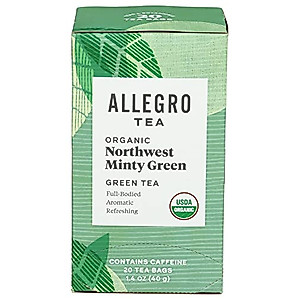Allegro Tea, Organic Northwest Minty Green Tea Bags, 20 ct