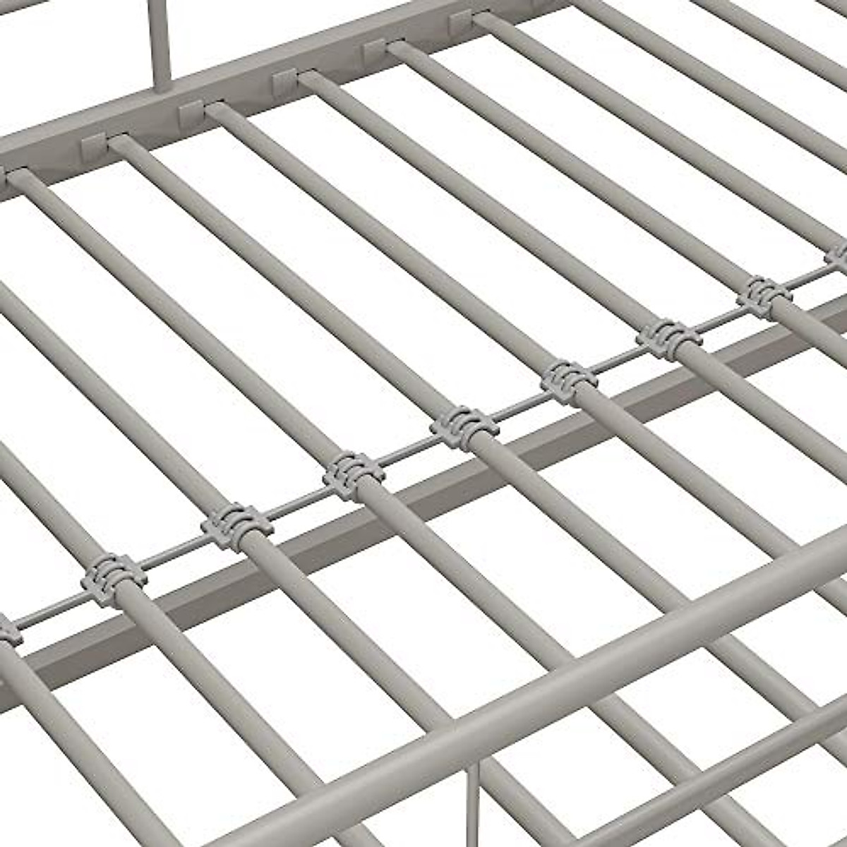 DHP Junior Twin Metal Loft Bed with Storage Steps, Multifunctional Space-Saving Solution - Silver with Gray Steps