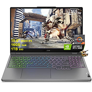 Lenovo Legion 5 15 Gaming Laptop 15.6" WQHD IPS 165Hz AMD Octa-core Ryzen 7 6800H 16GB RAM 1TB SSD GeForce RTX 3060 6GB USB-C RGB Backlit Win11