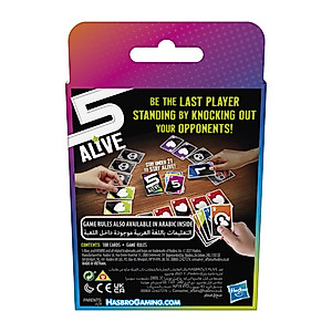 Hasbro Gaming 5 Alive, Fast-Paced Game Kids and Families, Family Quick Card Games 2 to 6 Players, Multicolor