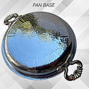 Frigya Stainless Steel Patterned Pan Plate - Breakfast Indian Camping Authentic Arabic Sauce Decor Omelette 304 Quality Professional Grade Chef