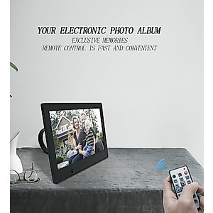 FOTOMOON Digital Picture Frame 10 Inch 1280 * 800 IPS HD Display via USB or SD Card, 16 GB Electronic Picture Frame, Gift for Family and Friends, Controlled by The Remote (Black)