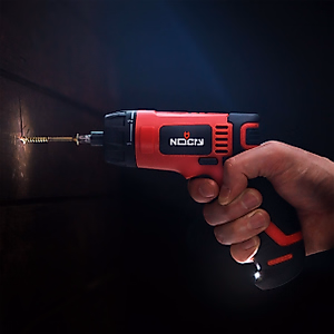 NoCry Commercial Grade Cordless Electric Screwdriver - Built-in LED light and a 31 Screw Bits Set; 10 Nm Torque, Adjustable Power, Rechargeable Battery