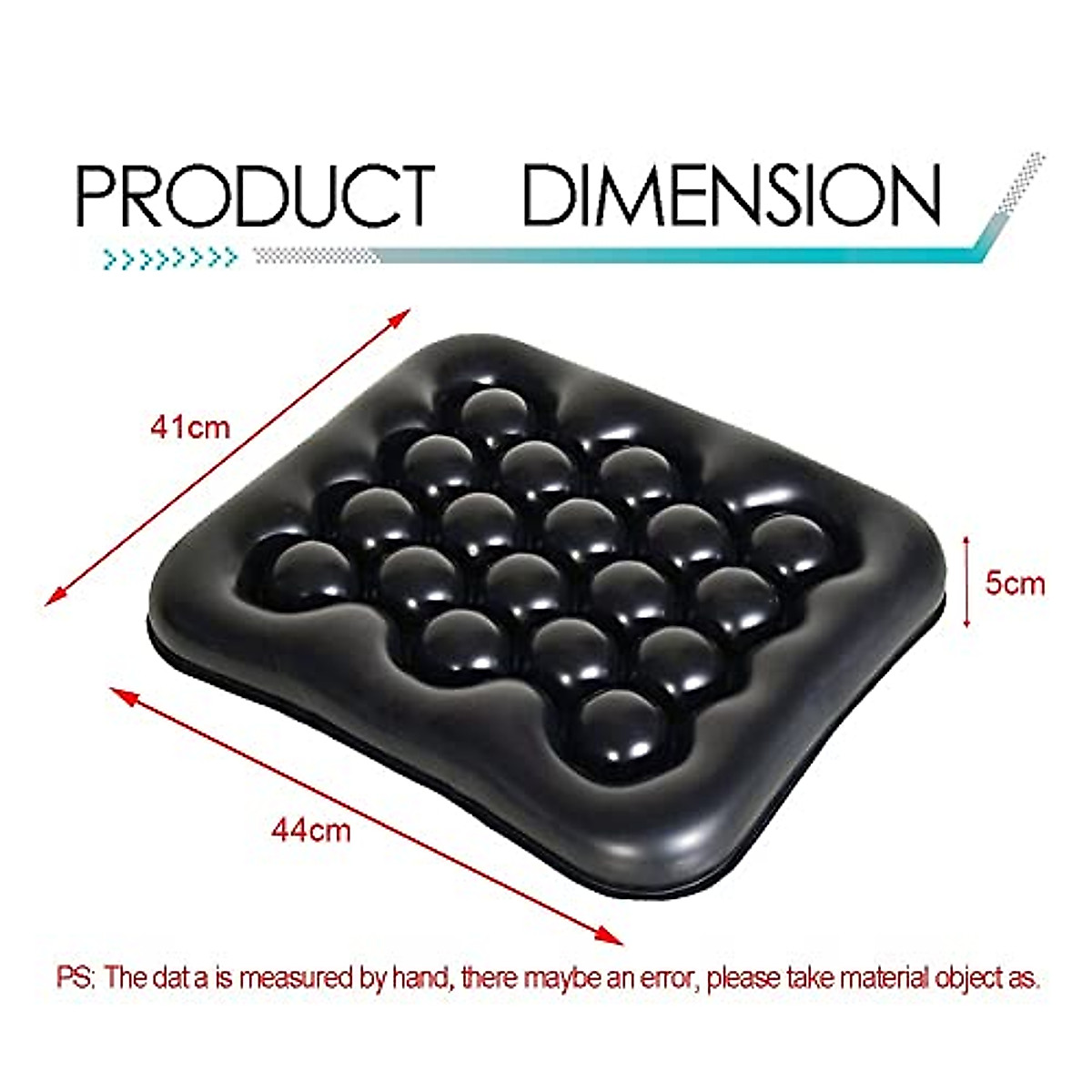 BAUBUY Cojín de Asiento Wheelchairs Accessories Wheelchair Cushion Orthopedic Ergonomic Breathable Fresh Elastic Multifunctional Black for Pressure Relief