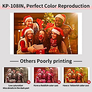 KP-108IN CP1300 Ink and Paper Compatible for Canon Selphy CP1300 CP1500 CP1200 CP1000 CP910 CP900 CP810 CP760 CP770 CP780, KP108 3 Color Ink Cartridges and 108 Sheets Glossy 4x6 Photo Paper