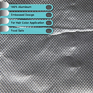 ForPro Professional Collection Embossed Foil Sheets 500S, Aluminum Foil, Pop-Up Dispenser, for Hair Color Application and Highlighting Services, Food Safe, 5” W x 10.75” L, 500 Count