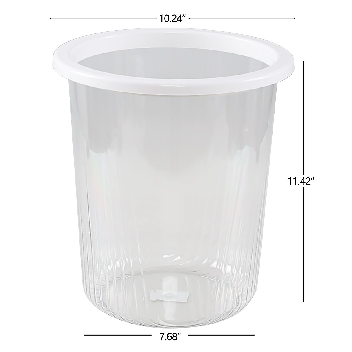 Waikhomes 4-Pack Clear Trash Can, Plastic Wastebasket 4 Gallon Round Garbage Container Bin Fits Under Desk/Sink/Cabinet