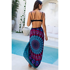 Back From Bali Womens Beach Swimsuit Bikini Cover Up Wrap and Clip Sarong Peacock Gaza Grey
