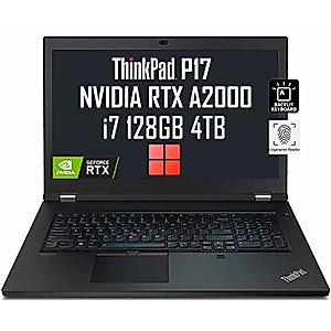 Lenovo ThinkPad P17 Gen 2 17.3" FHD (Intel 8-Core i7-11800H, 128GB RAM, 4TB PCIe SSD, RTX A2000 4GB Graphics) IPS Mobile Workstation Laptop, 2 x Thunderbolt 4, Backlit KB, Fingerprint, Win 11 Pro