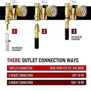 RX WELD Argon Regulator Flowmeter Gas Gauge for Mig Tig Weld with Gas Welding Hose