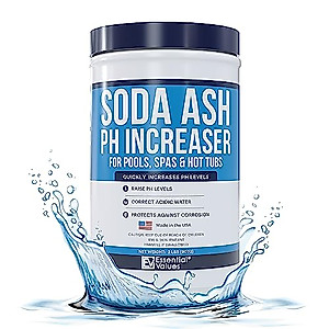 PH Increaser for Hot Tub Swimming Pools & Spa (2 LBS) - Soda Ash Powder to Get Level of Your PH Up - Fight Corrosion, Correct Acidic Water Safely, Made in USA