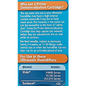 Protec Demineralization Cartridge, Pack of 1, Blue, PDC51V2 - Demineralization Cartridge for Humidifier Works to Collect White Dust