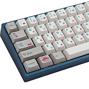 Hyekit PBT Keycaps 124 Keys Sushi Custom Keycaps Dye-Sublimation 7U and 6.25U Spacebar Keycap Set Cherry Profile for Cherry Gateron MX Switches Mechanical Keyboard US Layouts